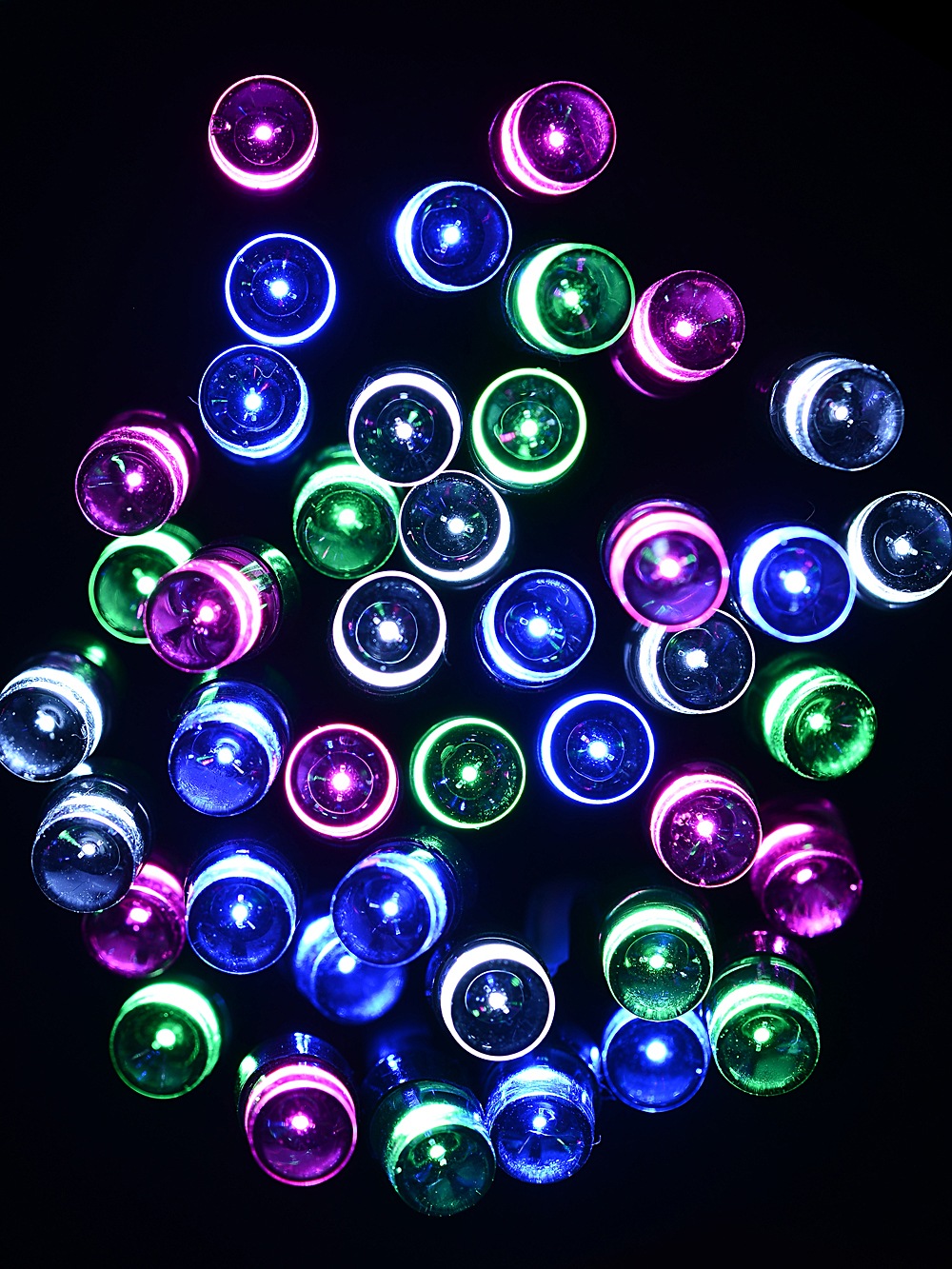 Buy 500 Multi Pastel Colours LED Concave Bulb Christmas Fairy String ...