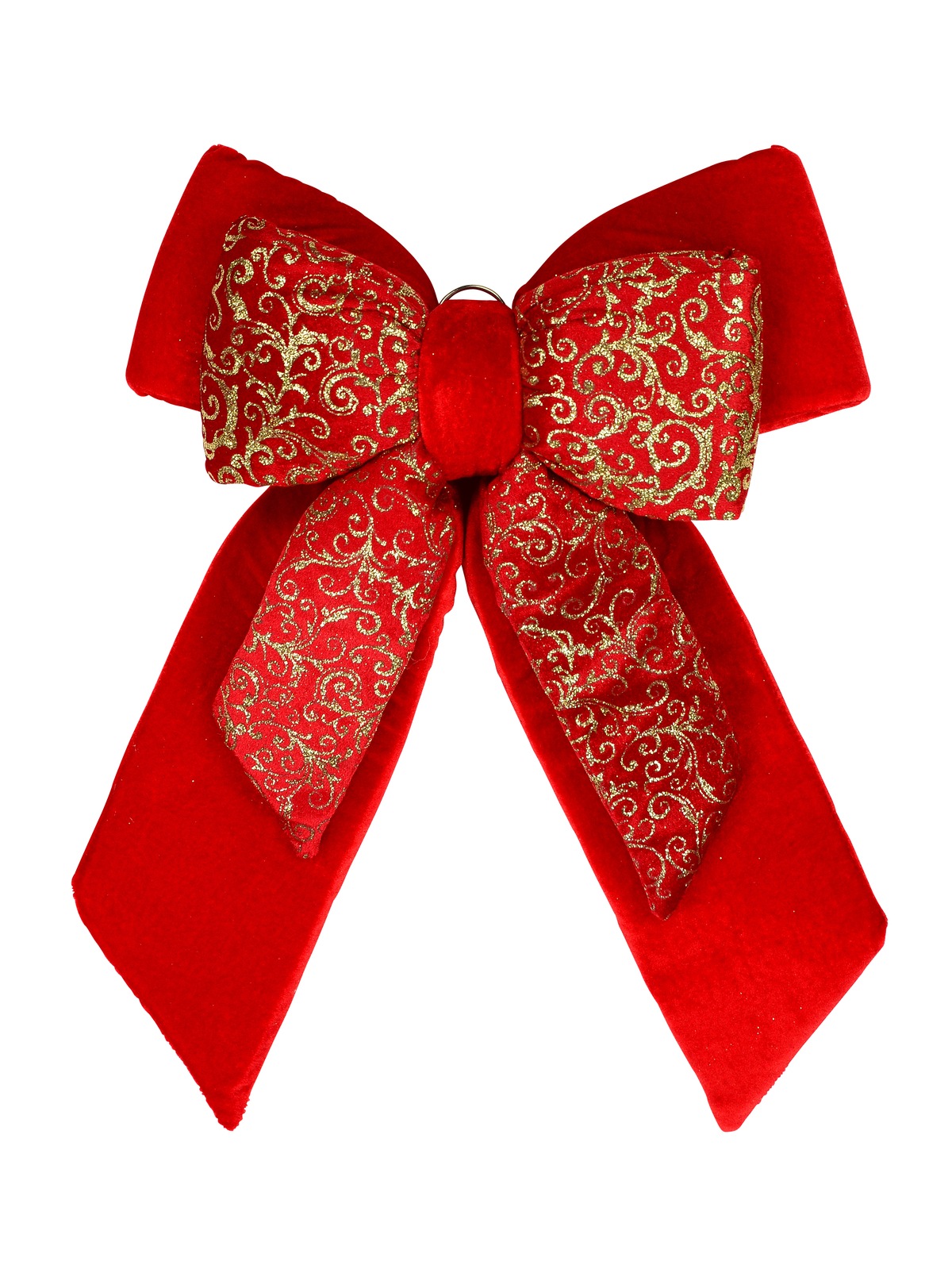 Buy Large Red Felt Double Bow With Gold Glitter Pattern Display ...