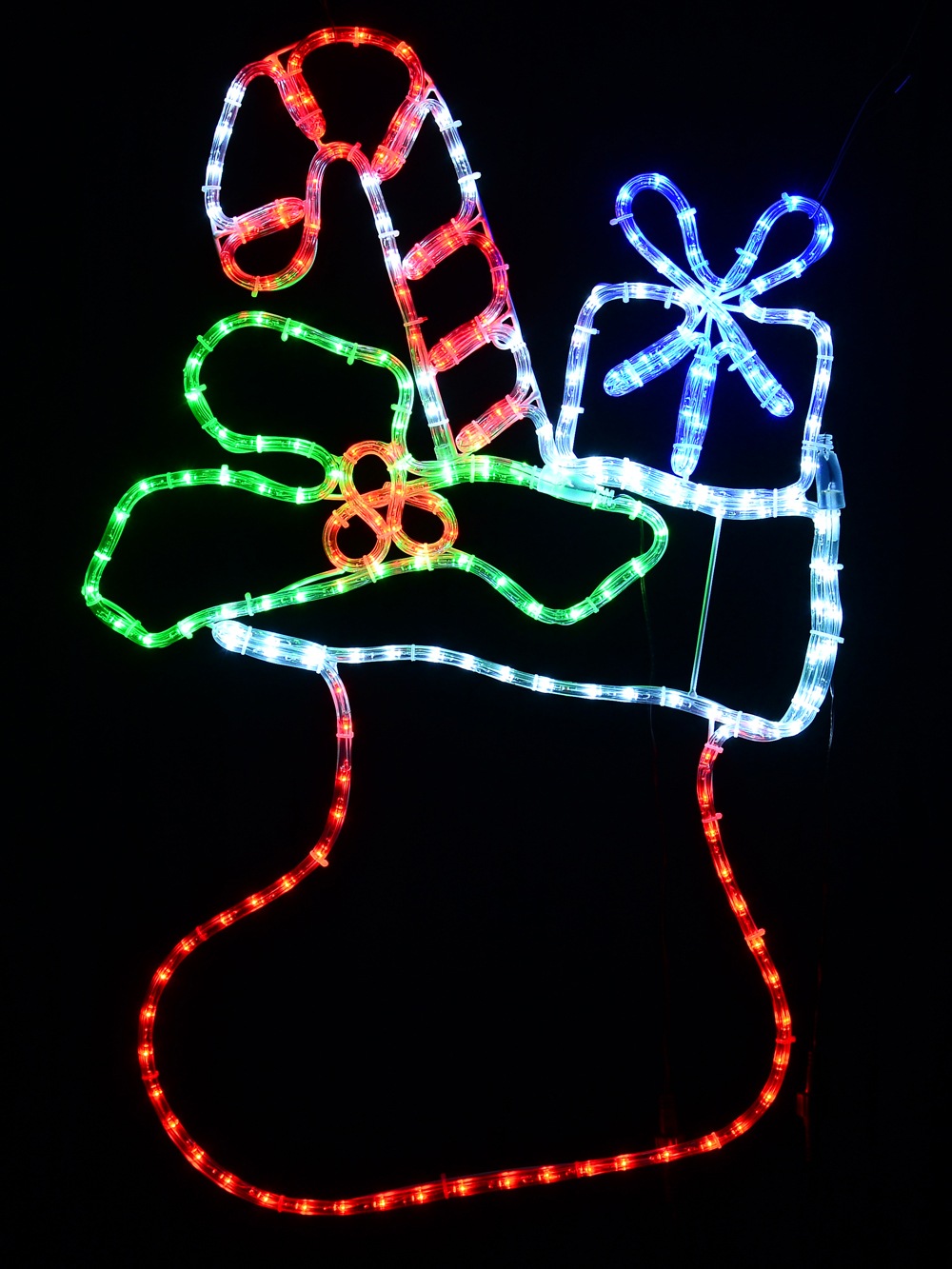 Buy Multi Colour LED Filled Christmas Stocking Rope Light Display ...