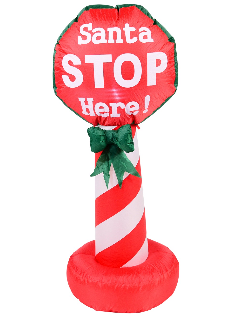 Buy Santa Stop Here! With Bow Illuminated Christmas Inflatable Display ...
