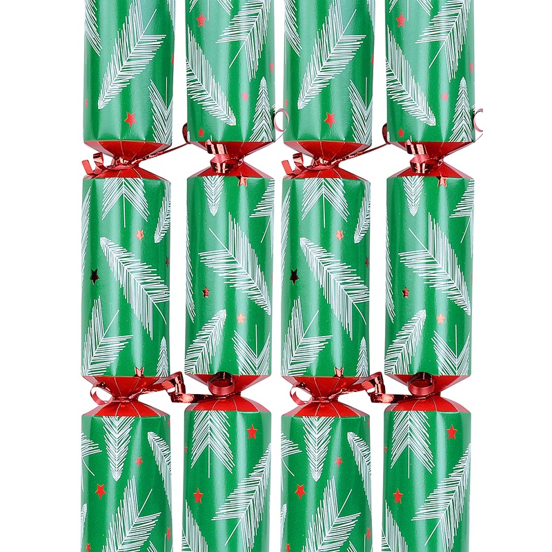 Buy White Pine Tree Pattern On Green Christmas Cracker Bon Bons - 50 x ...