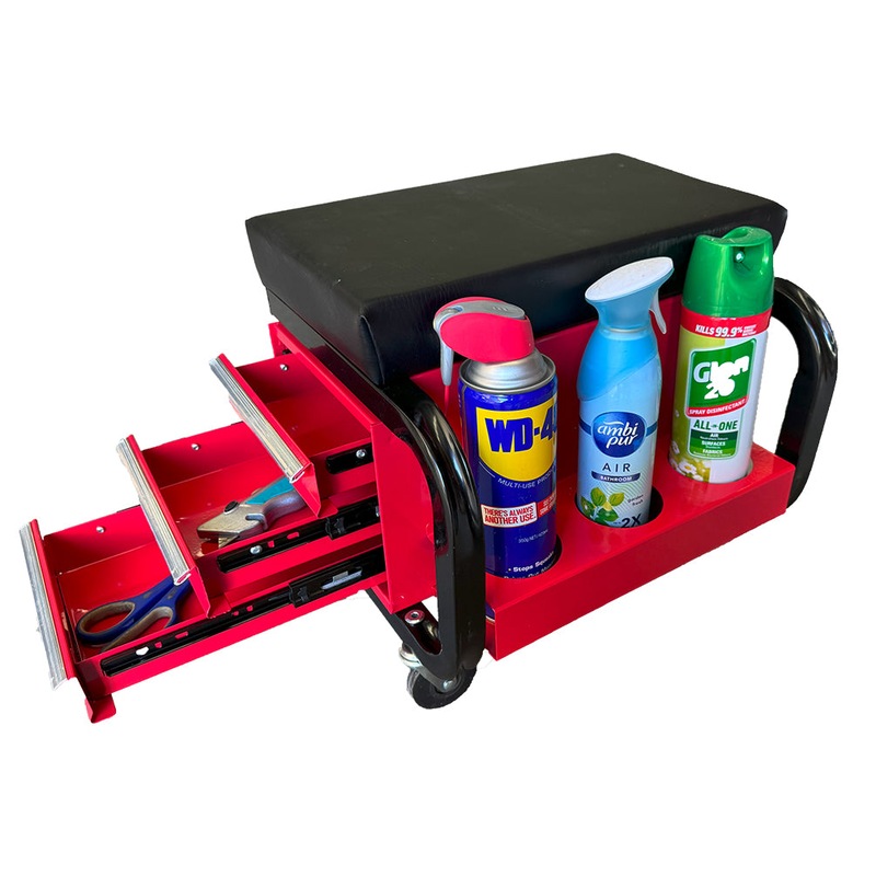 Buy 3-Drawer Mechanic Creeper Seat Mobile Work Stool Tool Storage ...
