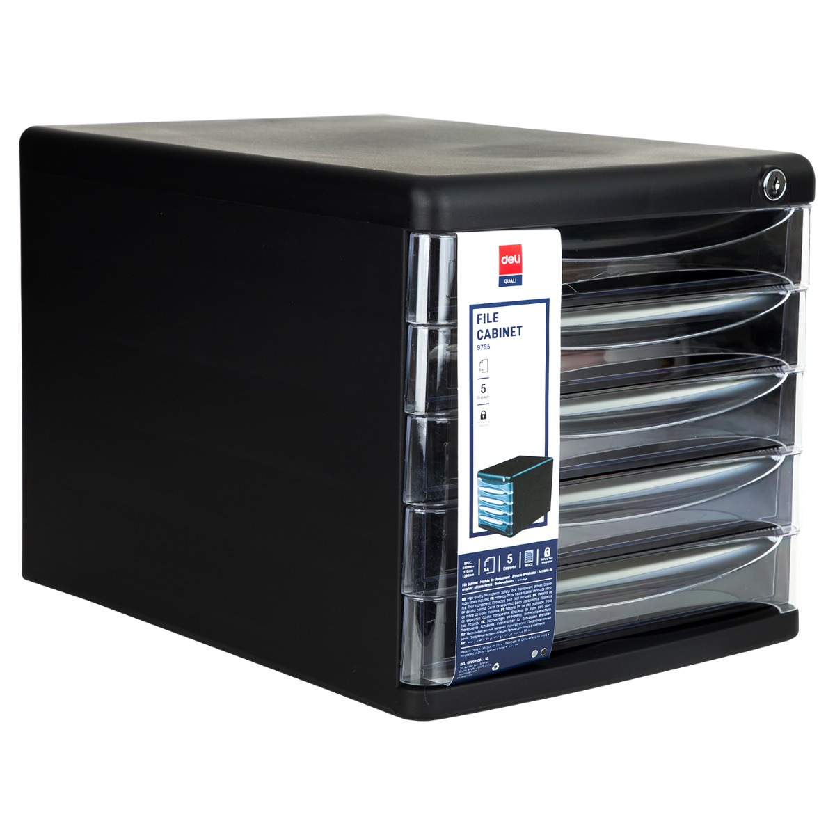 Buy 5 Drawer Desktop File Document Cabinet 27x36x26cm with Lock and Key ...