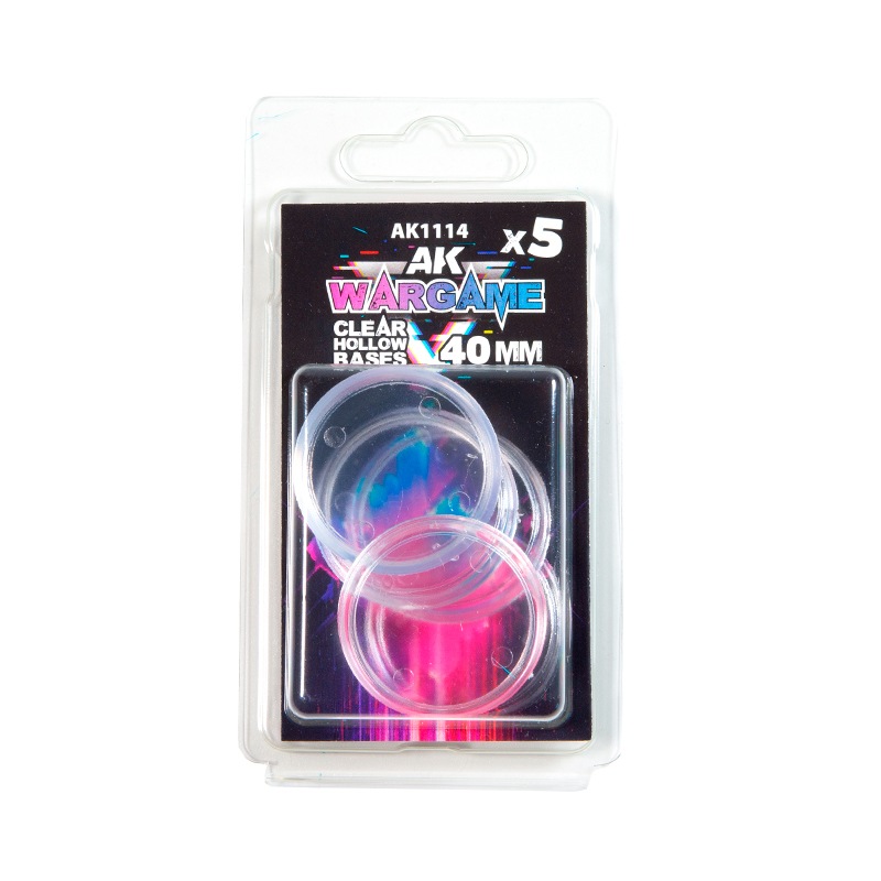 Buy AK Interactive Plastic Wargame Bases: Clear Hollow Base 40mm - 5 ...