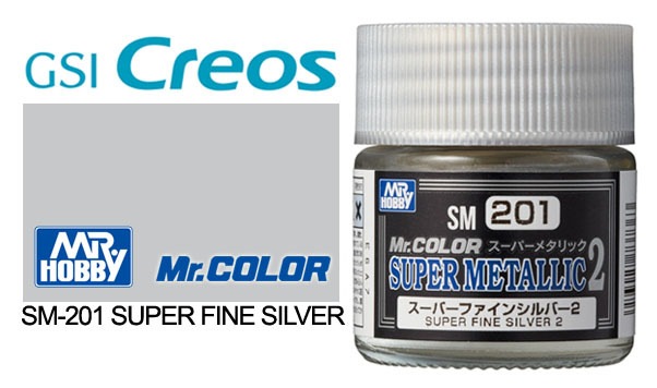 Buy Gunze SM201 Mr. Color Super Metallic 2 Fine Silver 2 - MyDeal Australia