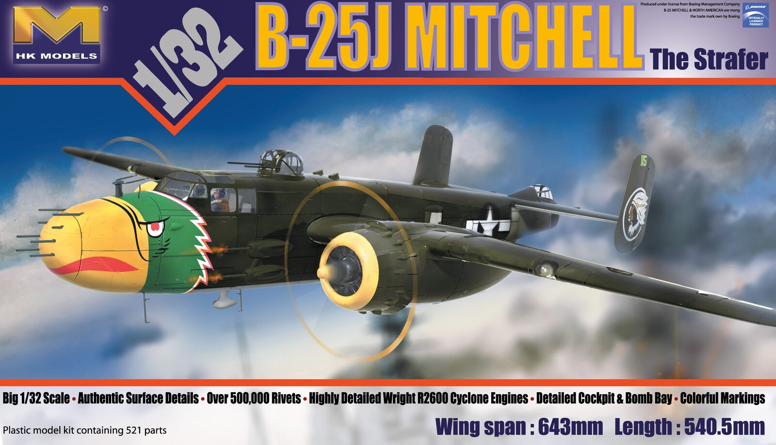 Buy Hong Kong Models 1/32 B-25J Mitchell The Strafer Plastic Model Kit ...