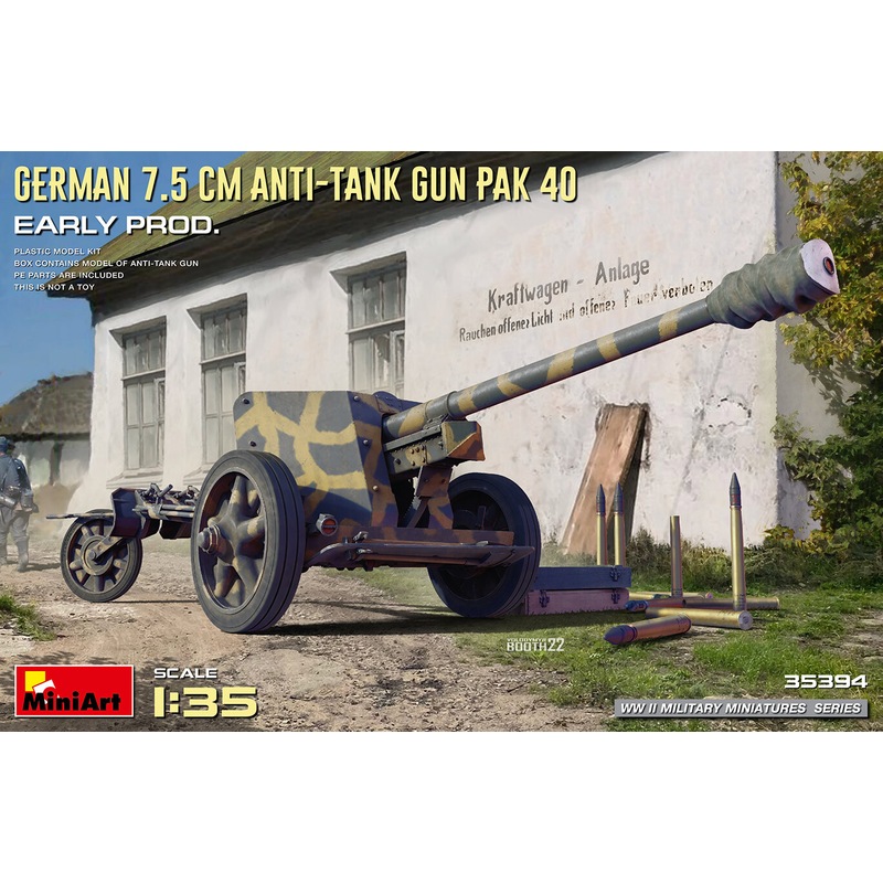 Buy MiniArt 1/35 German 7.5cm Anti-Tank Gun PaK 40. Early Prod Plastic ...