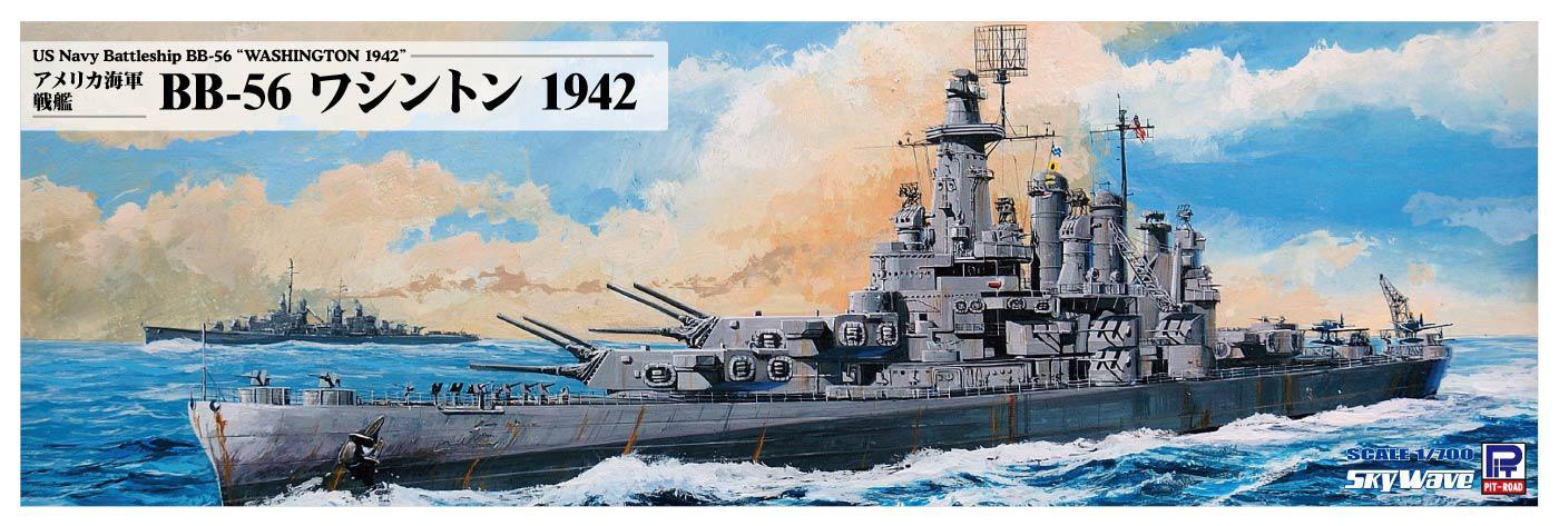 Buy Pit Road 1/700 U.S. Navy Battleship BB-56 Washington 1942 (Reissue ...