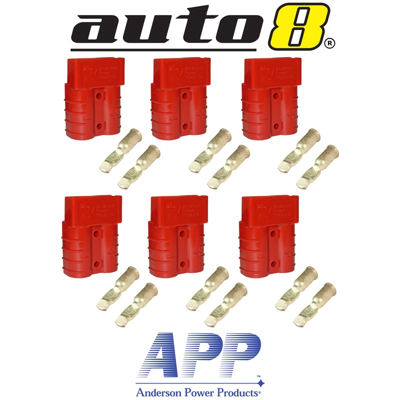 Buy 6 x Genuine Red Anderson Plug connector 50A 6AWG Caravan Trailer ...