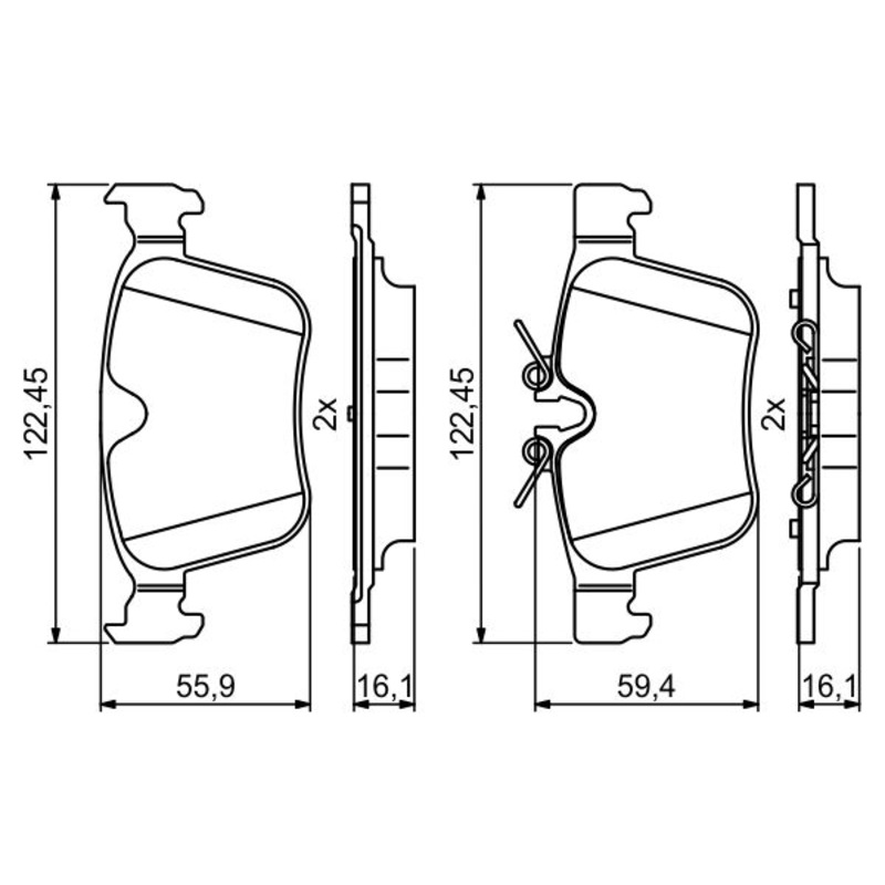 Buy Bosch Rear Brake Pads for Jaguar Xe X760 Xf X260 Land Rover ...