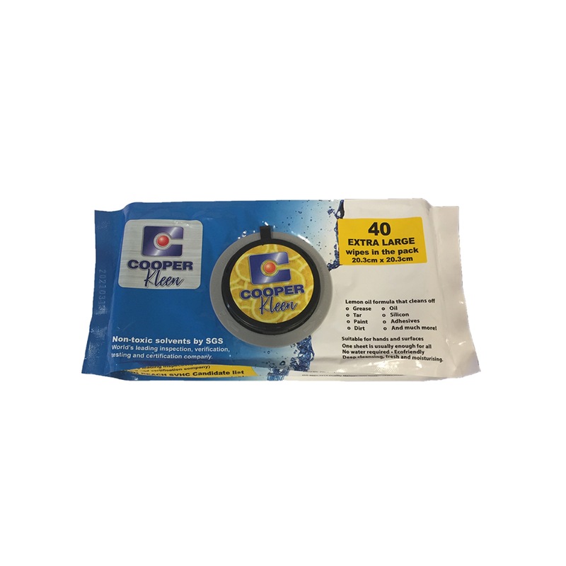 Buy Cooper Kleen Lemon Oil Formula 40 Pack Wipes Removes Oil Grease Tar ...