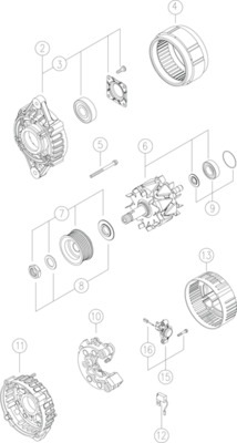Buy Mahle Alternator for Massey Ferguson MF4708 4.4L Turbo Diesel 44AWI ...