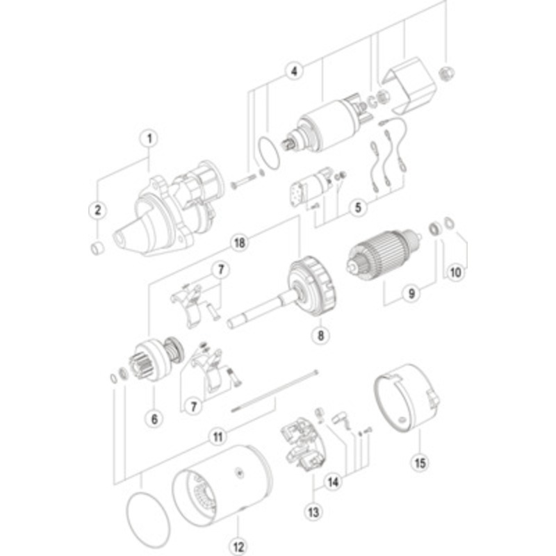 Buy Mahle Starter Motor for Case Excavators 621D Iveco Marine Engines ...
