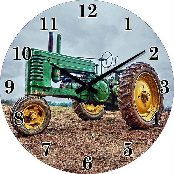 Buy Clock John Deere Single Tractor Glass Wall Clocks 30cm - MyDeal ...