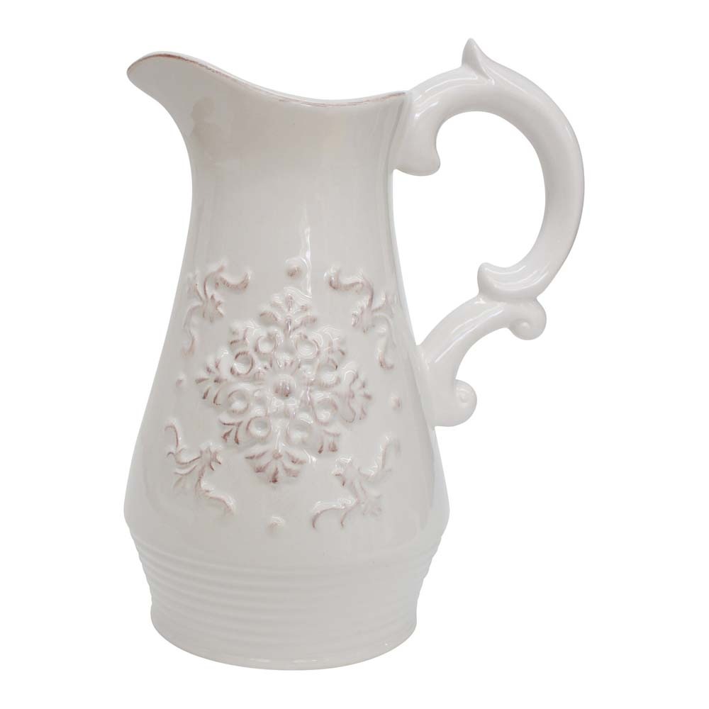 Buy French Country Farmhouse Kitchen Ornate White Large Jug - MyDeal ...