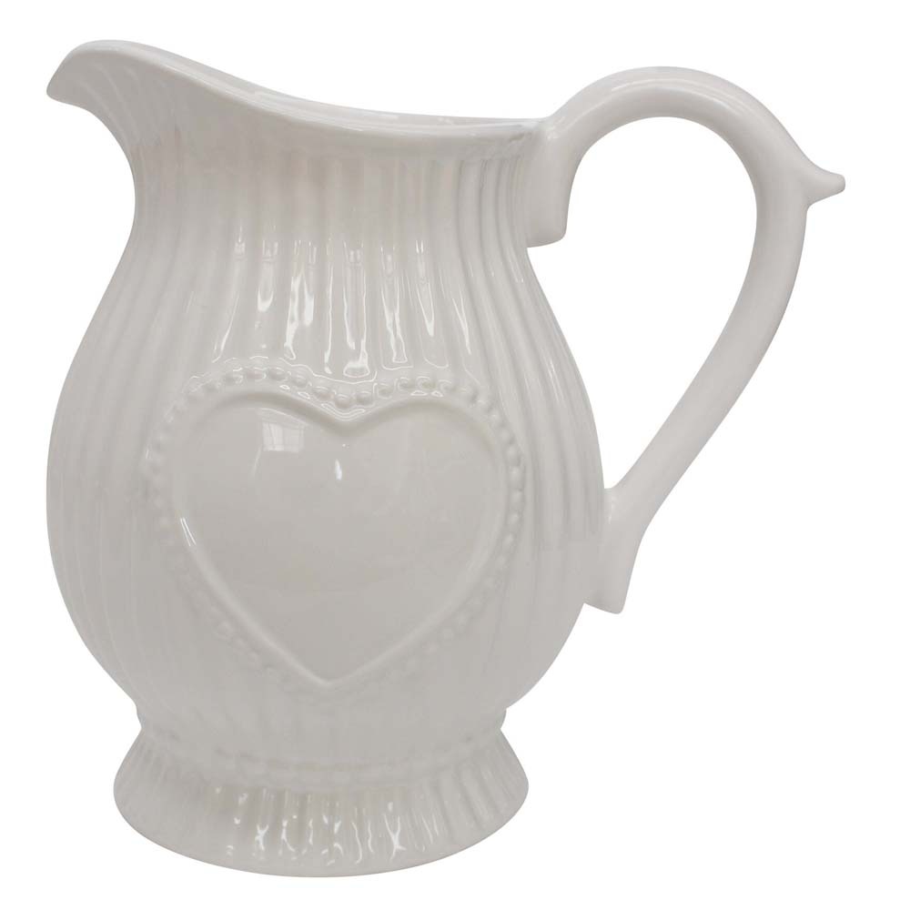 Buy French Country Farmhouse Kitchen White Striped Heard Jug - MyDeal ...