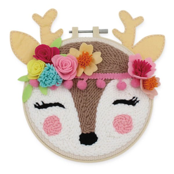 Buy Make It Punch Needle Kit Kids Beginner Deer in Hoop Inc Threads - MyDeal Australia