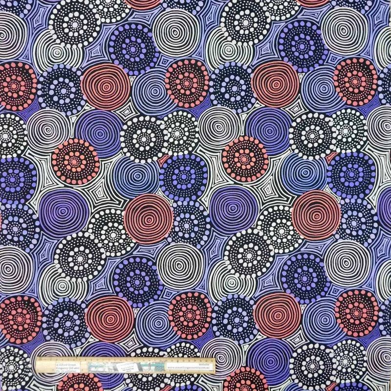 Buy Quilting Patchwork Fabric Sewing Dreamtime Swirl Linen Wide Backing ...