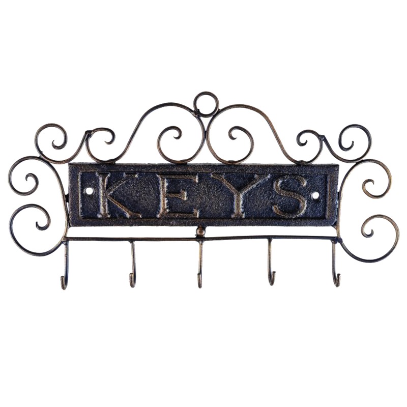 Buy Wall Art Scroll Bronzed Keys Holder Wrought Iron Metal Mydeal