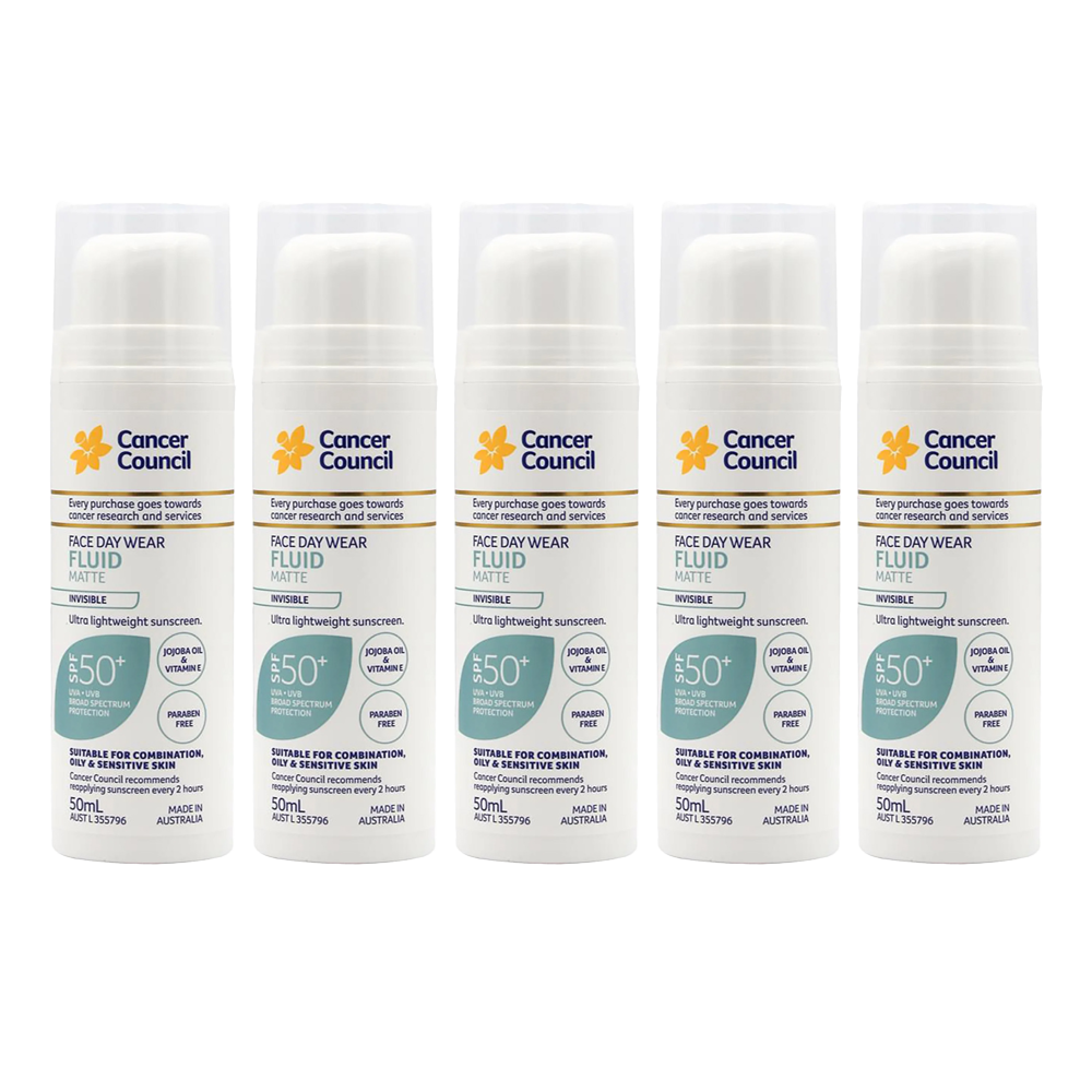 Buy Cancer Council Face Day Wear Fluid Invisible Matte SPF50+ 50ml - 5 ...