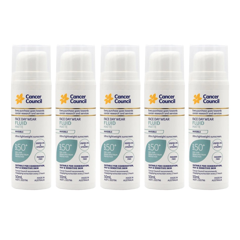 Buy Cancer Council Face Day Wear Fluid Invisible Matte SPF50+ 50ml - 5 ...