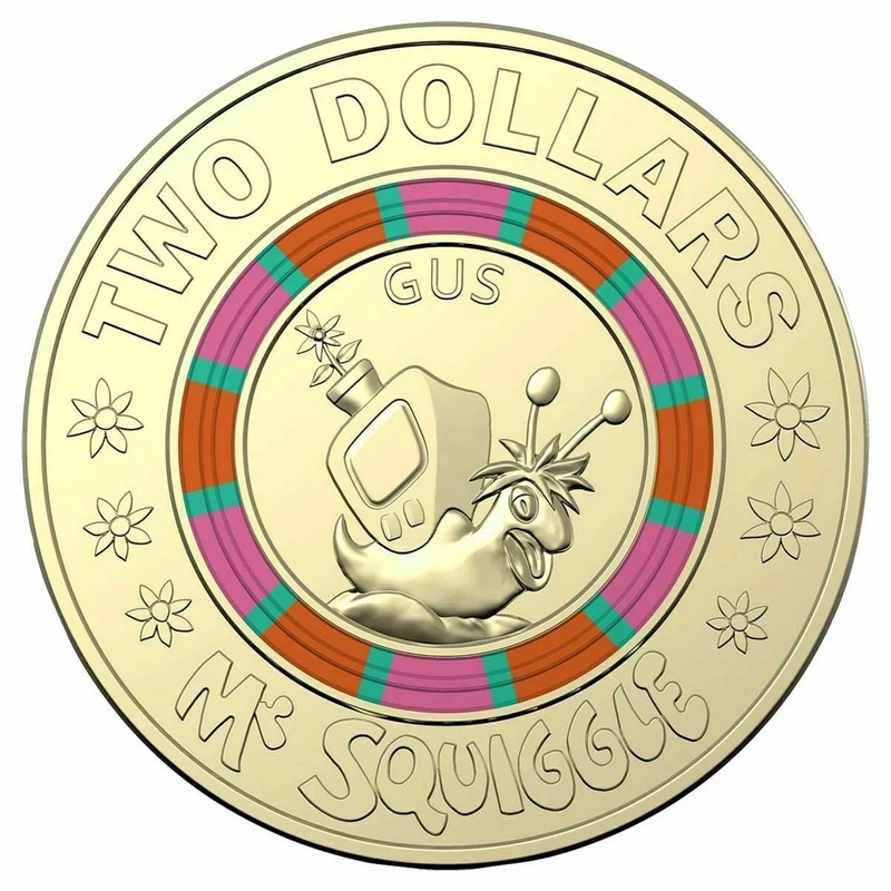 Buy $2 2019 Mr Squiggle - Gus Lightly Circulated Coloured AUS TWO ...