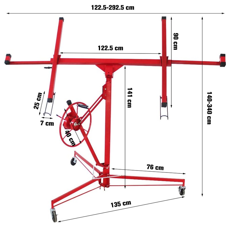 Buy Oppsbuy 11FT Sheet Drywall Panel Lifter Plaster Board Gyprock ...