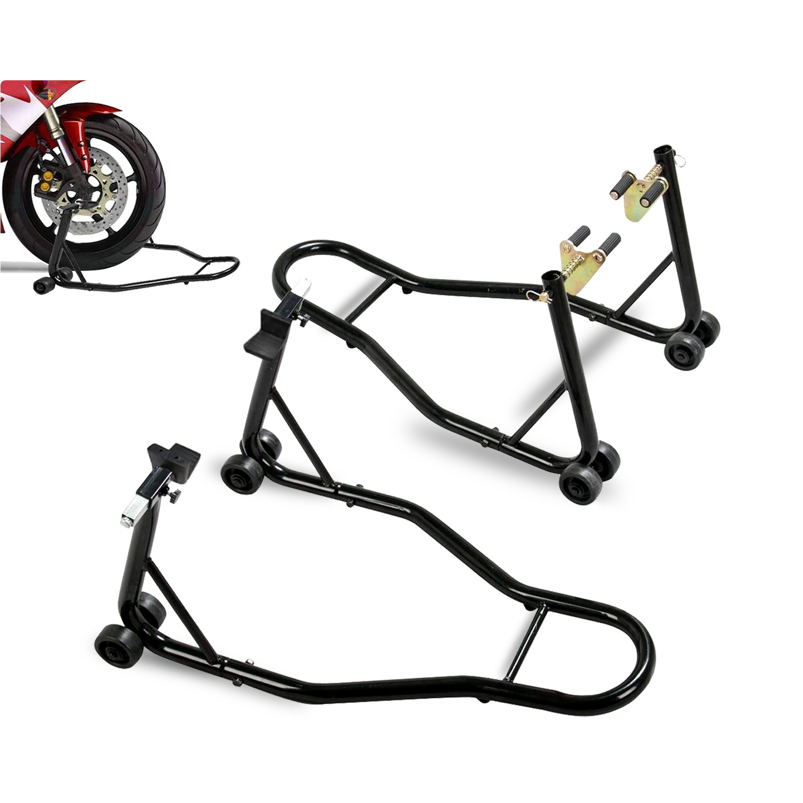 Buy Oppsbuy Universal Motorcycle Stands Front & Rear Lift Stand Heavy ...