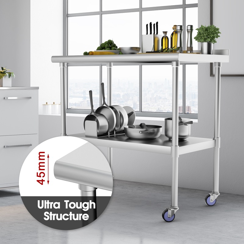 Buy 1200*600*900Stainless Steel Kitchen Benches Work Bench Food Prep ...