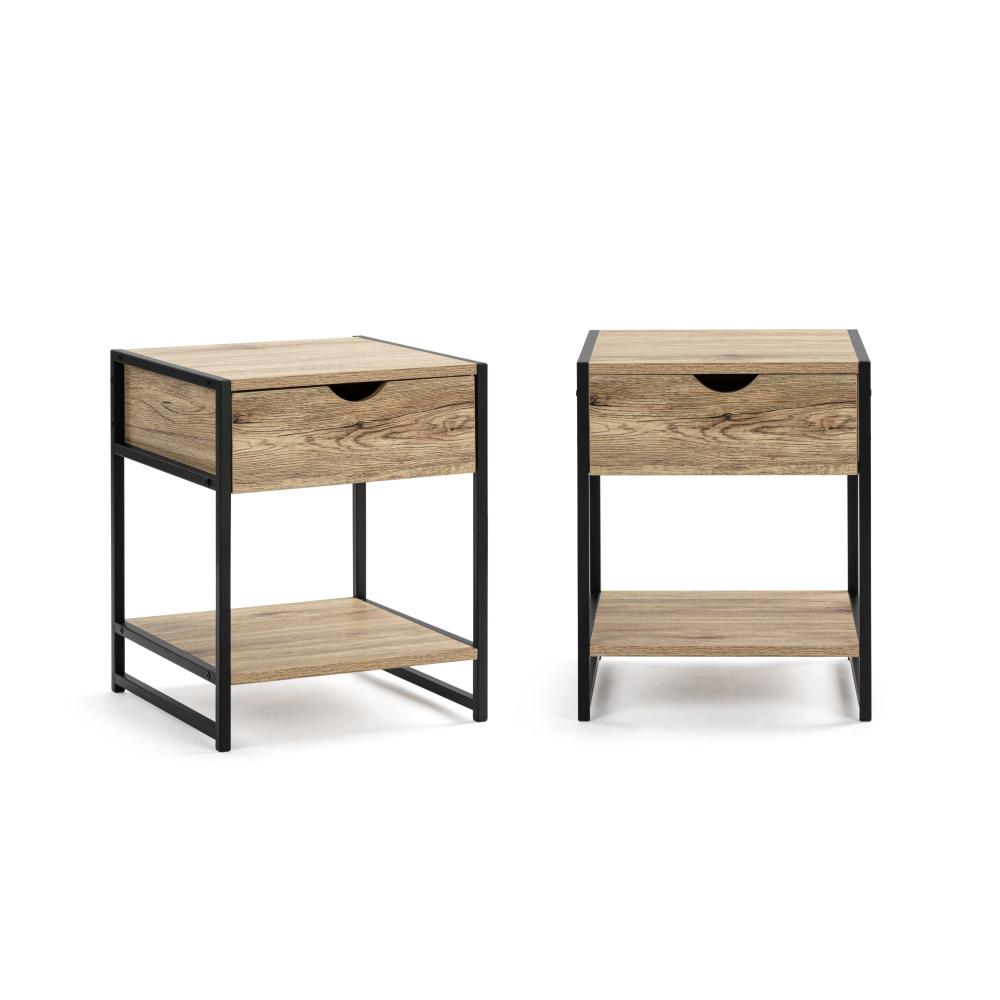 Buy Detroit Bedside Units Side Tables 1 drawer (set of 2) - MyDeal ...
