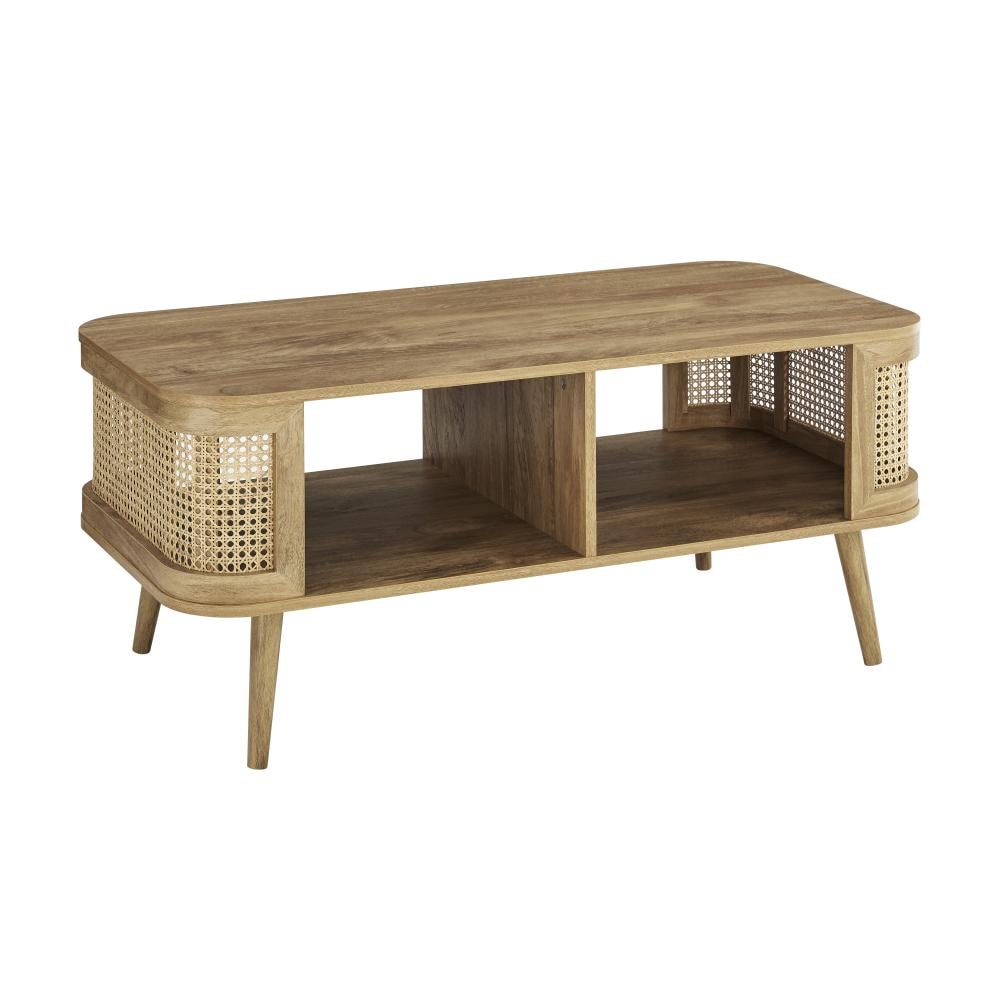 Buy Lana Coffee Table Oak and Rattan - MyDeal Australia