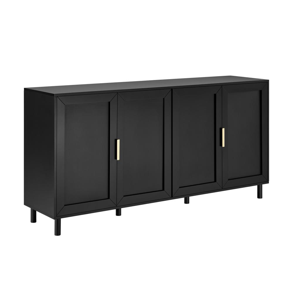 Buy Quincy Buffet Sideboard Storage Unit 4 Doors Black - MyDeal Australia