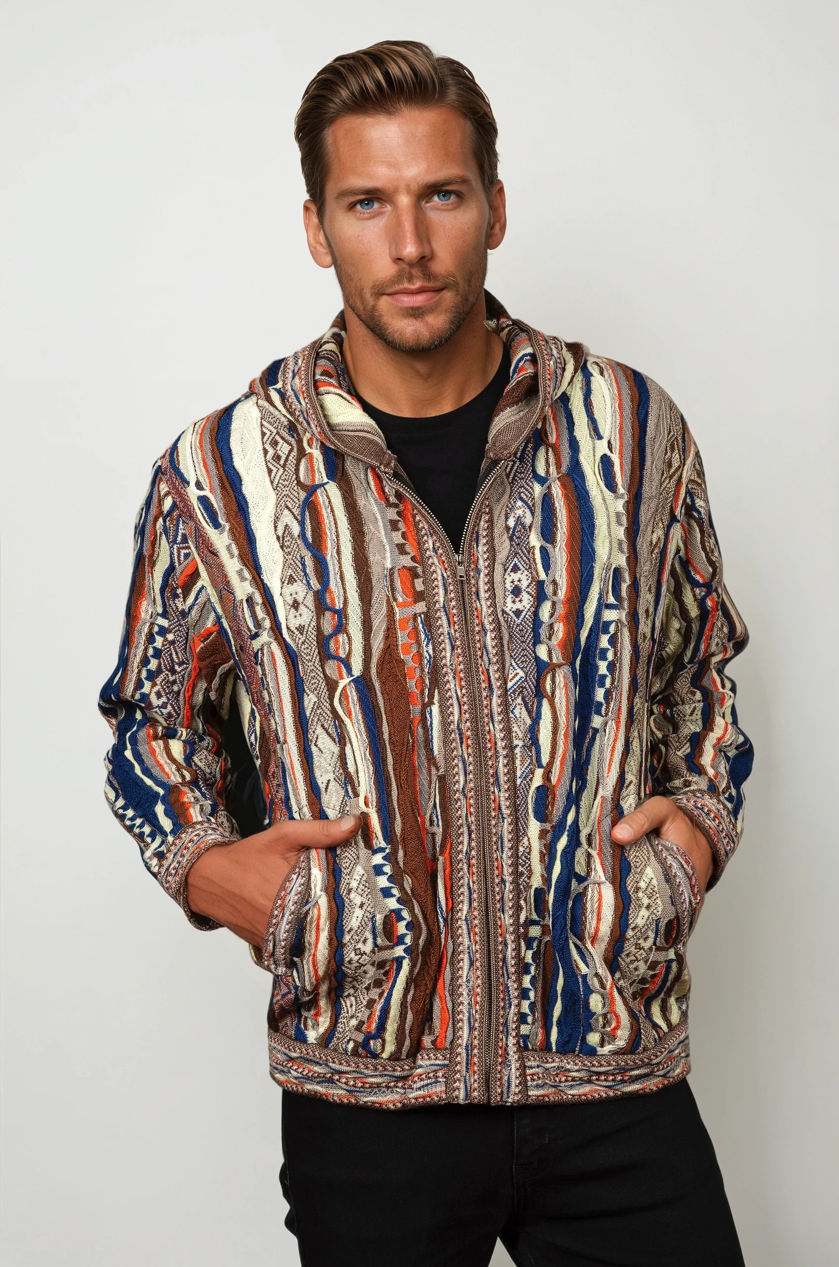 Buy Force - Uluru Zip Hood Sweater Jacket Merino Wool 3D Geccu Knitwear ...