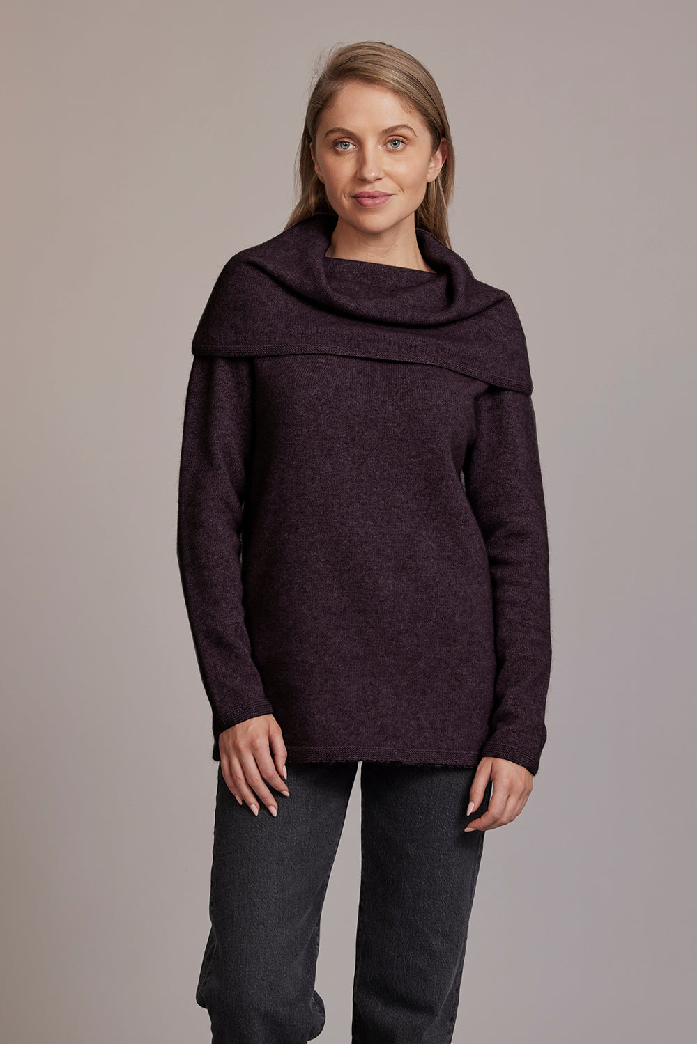 Buy Plum Cowl Neck Possum Merino Sweater - MyDeal Australia