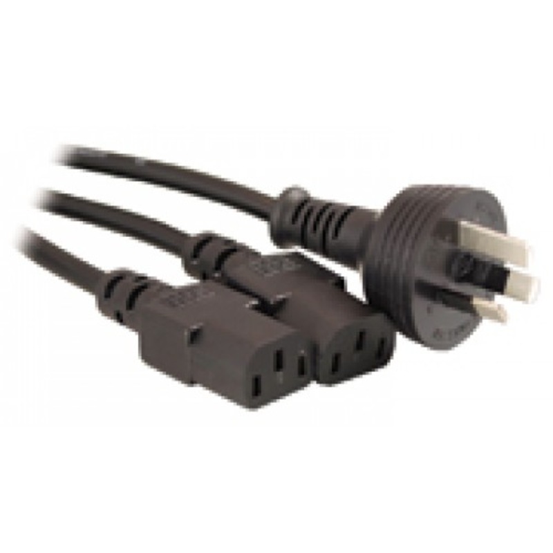 Buy 2m Avico Power Cord 3pin AC Plug To "Kettle Plugs" 2xIEC Socket ...