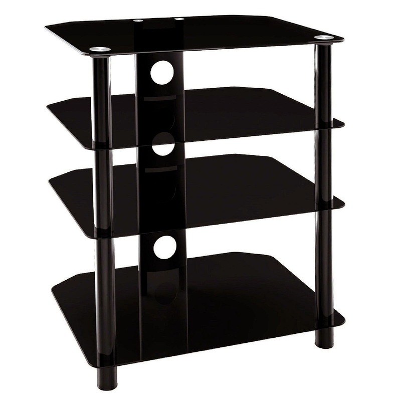 Buy 4 Shelf Rack Tempered Glass HiFi Equipment Stand 550mm Wide up to ...