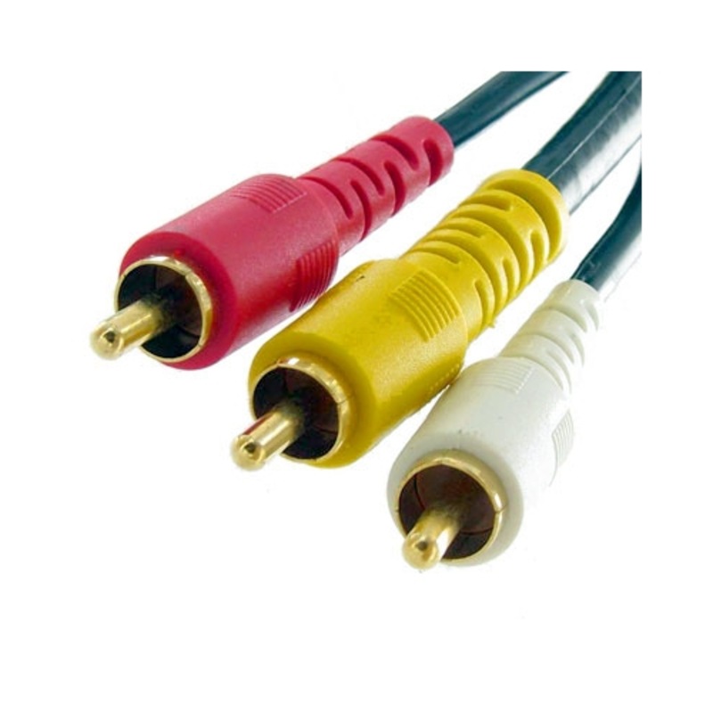 Buy 5m Budget 3 RCA Composite Audio Video AV Cable Red White Yellow ...