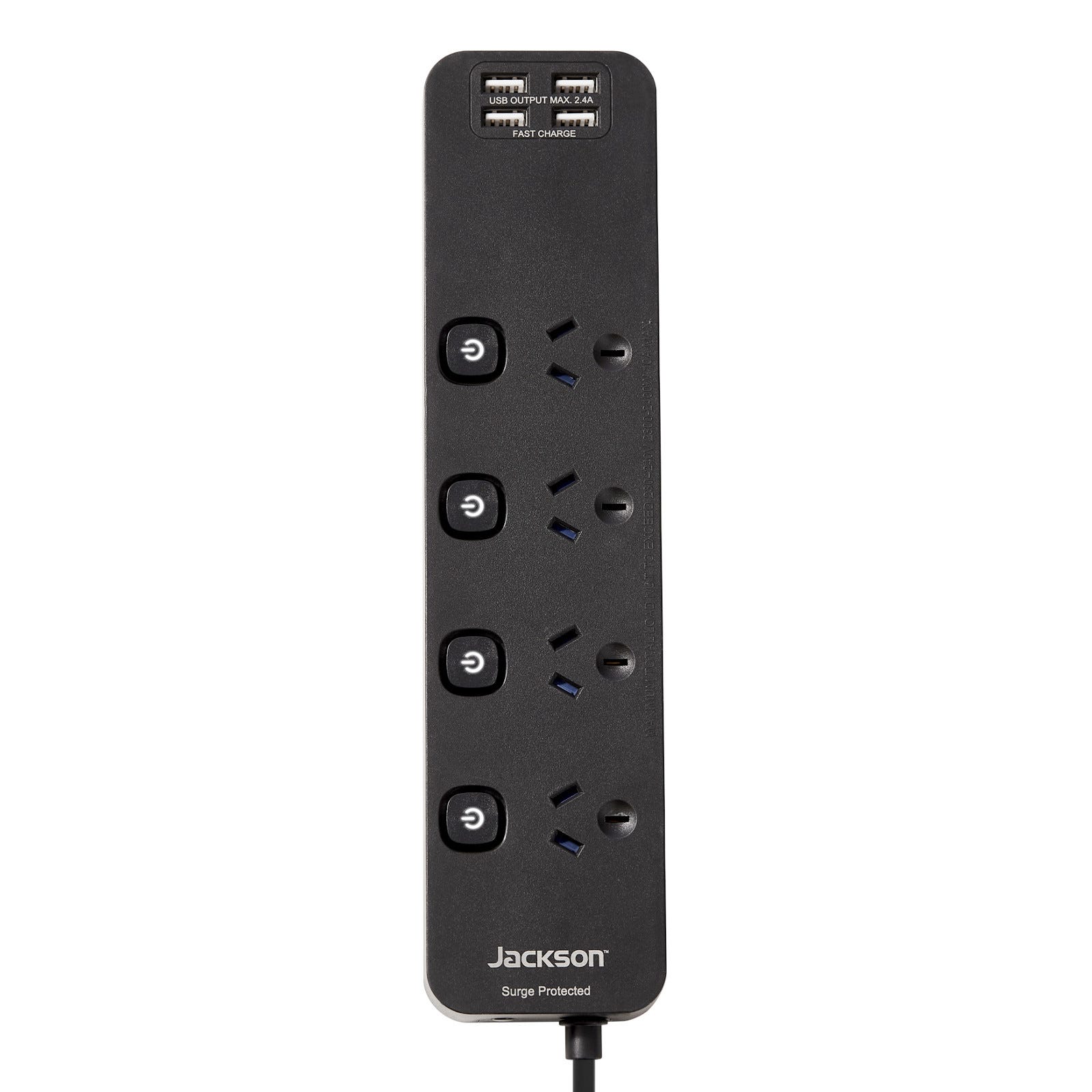 Buy Jackson 4 Outlet Surge Powerboard Individually Switched with USB-A ...