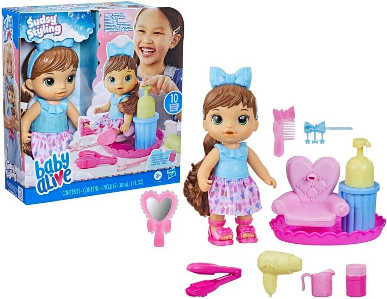 Buy Baby Alive Sudsy Styling Doll 12-Inch New Toy Salon Chair Blonde ...