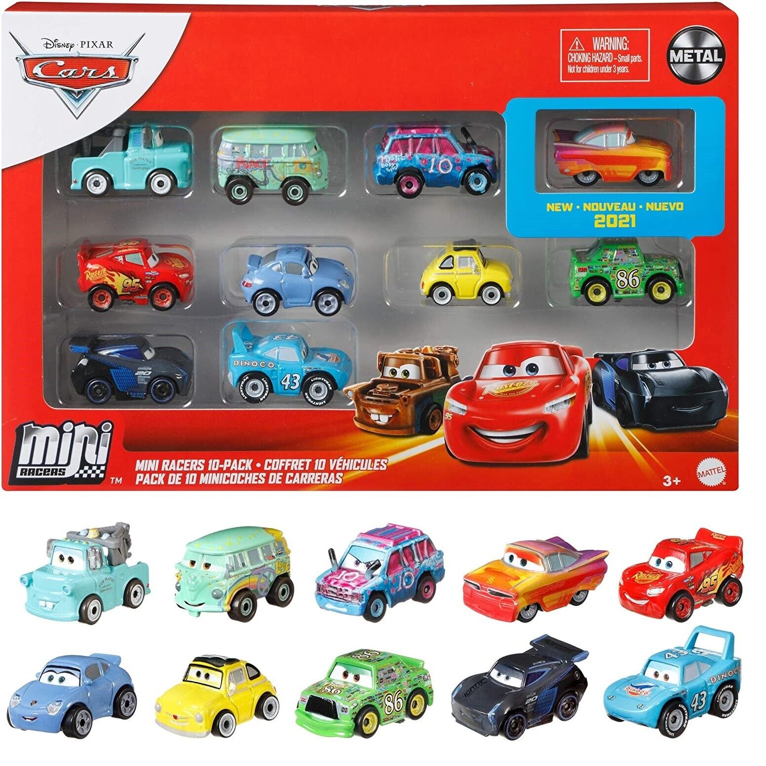 Buy Disney CarsMini racers 5-Metal Material Lightning McQueen 10-Pack ...