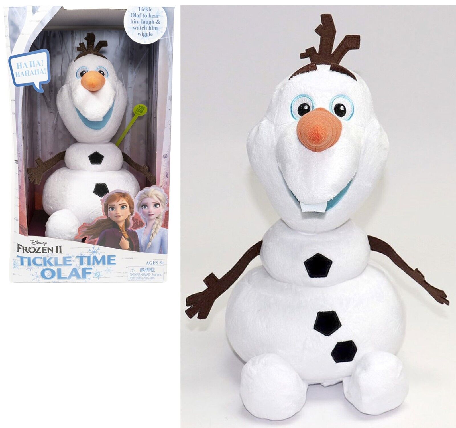 Buy Disney Frozen 2 Tickle Time Olaf Feature Soft Plush Doll Ages 3 ...