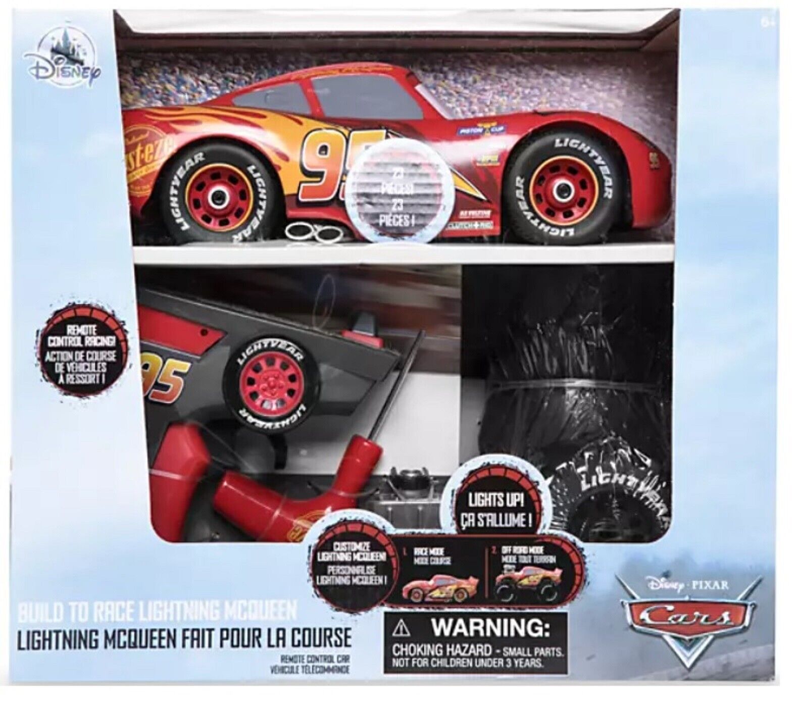 Buy Disney Store Cars 3 Build to Race Lightning McQueen Remote Control ...