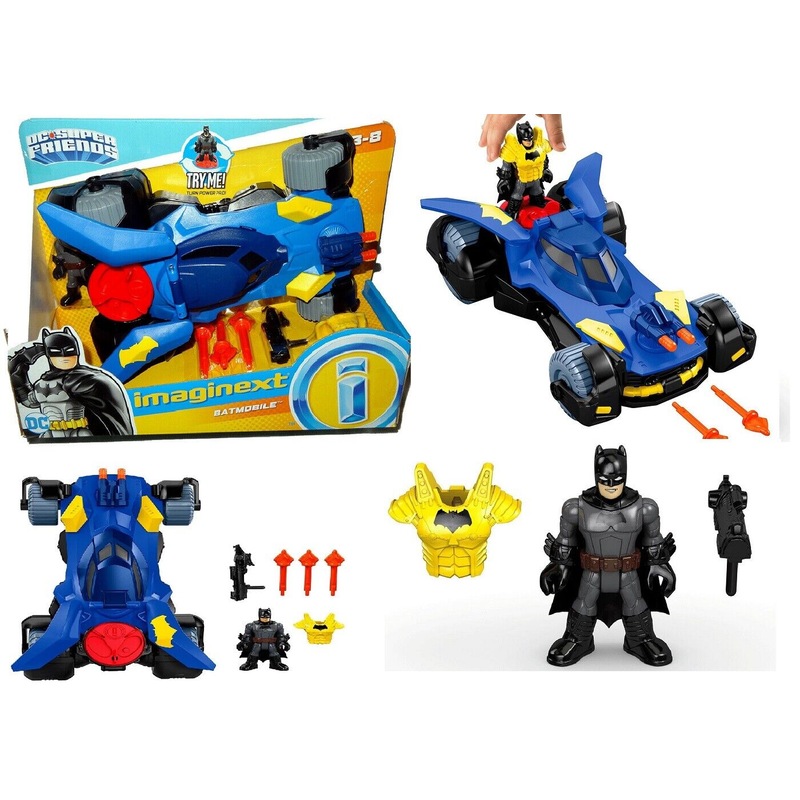 Buy Fisher Price Batman Batmobile DC Super Friends Ages 3+ Toy Car Race ...