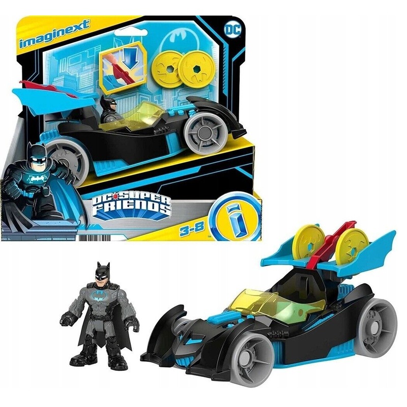 Buy Fisher Price DC Super Friends Batman Toy Bat-Tech Racing Batmobile ...