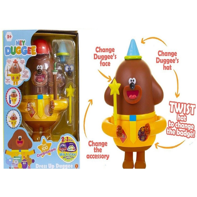 Buy Hey Duggee 14 CM Dress Up Duggee Ages 3+ Toy Doll Play Glasses Hat ...