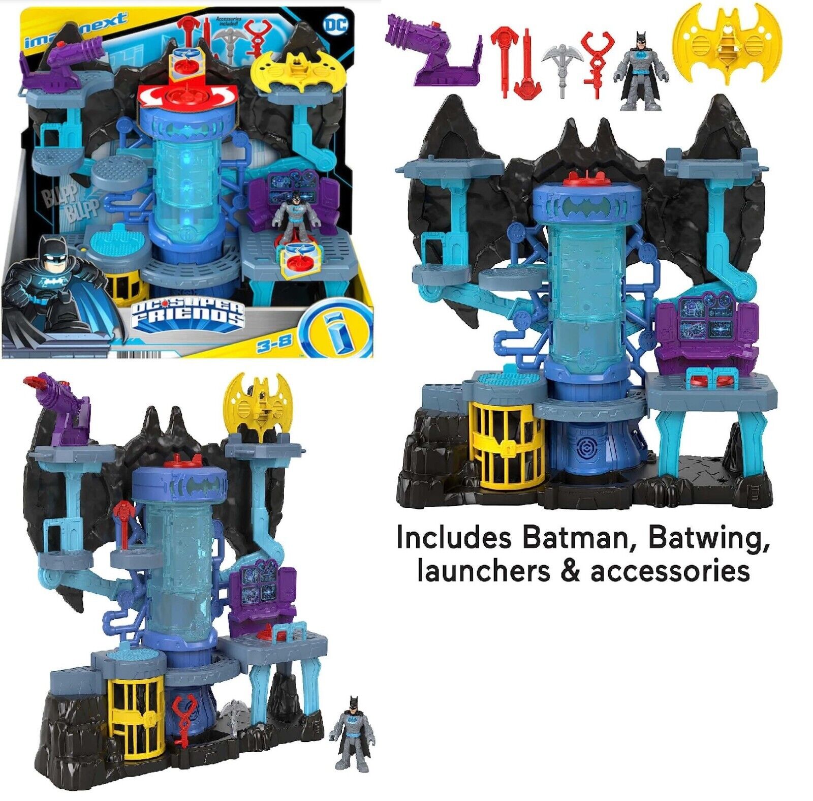 Buy Imaginext DC Super Friends Bat-Tech Batcave New Toy Batman Playset ...