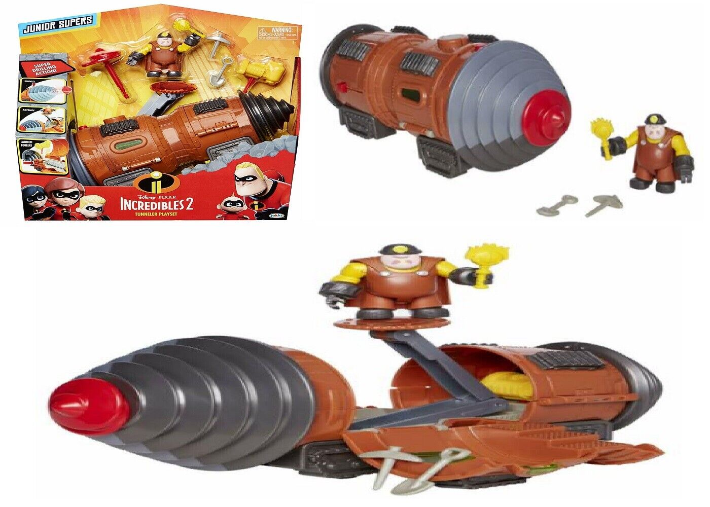 Buy Incredibles 2 Tunneler Car Junior Super Underminer 3 Toy Jack Truck Elastigirl MyDeal