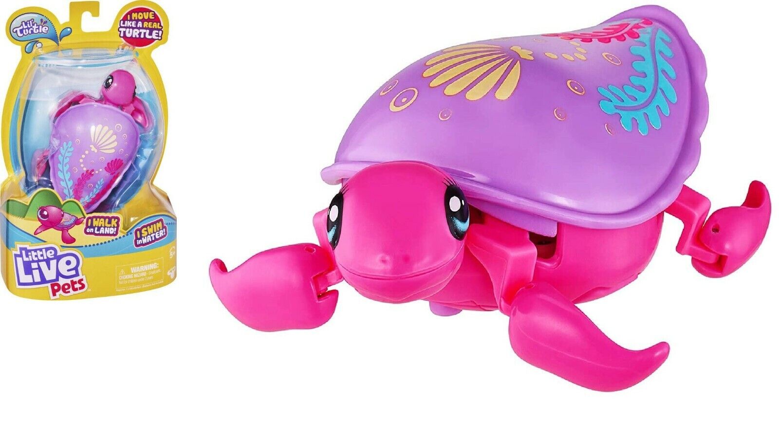 Buy Little Live Pets Turtle Interactive Ages 5+ Toy Swim Water Play ...