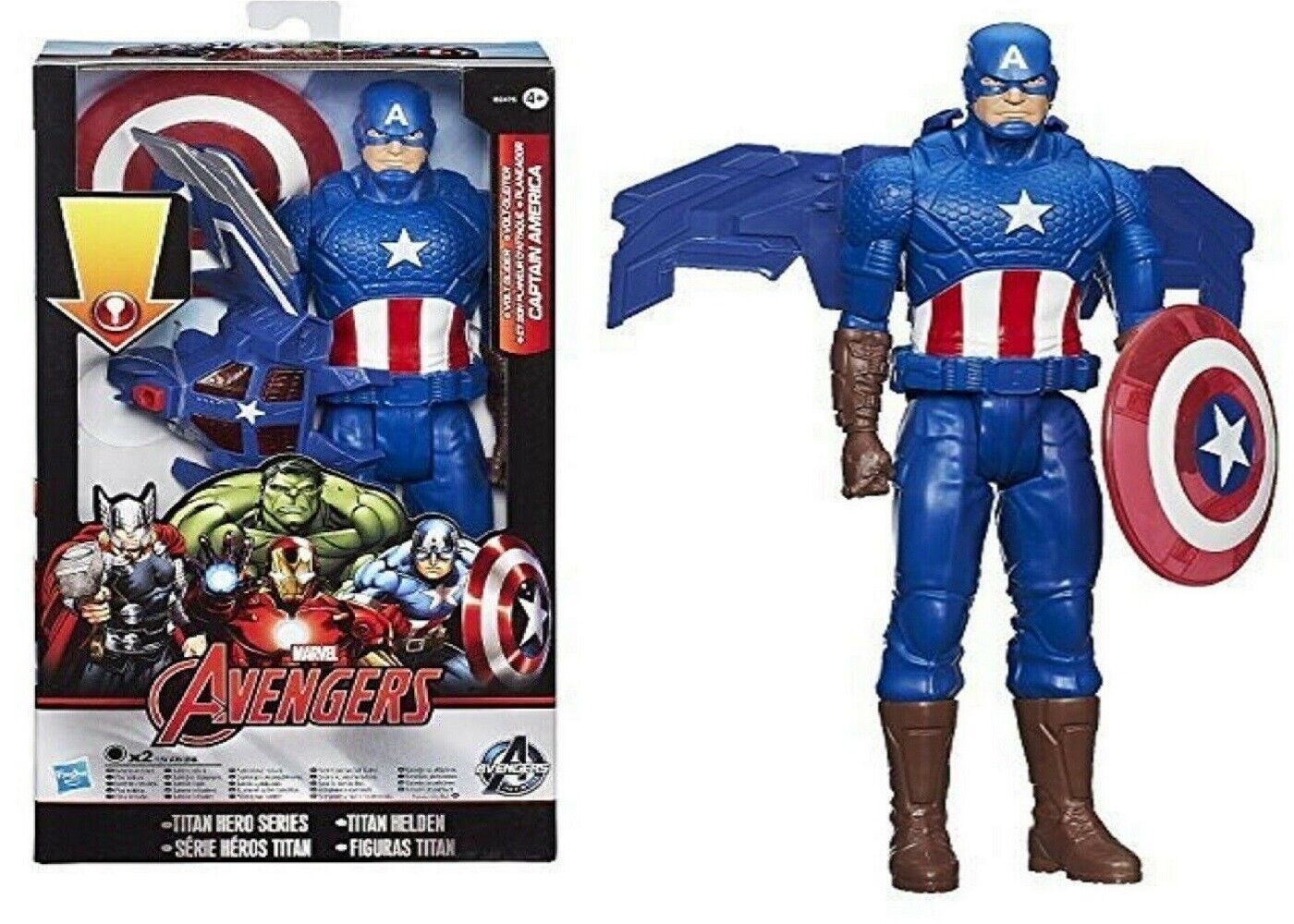 Buy Marvel Avengers Titan Hero Hasbro Volt Glider Captain America 12 ...