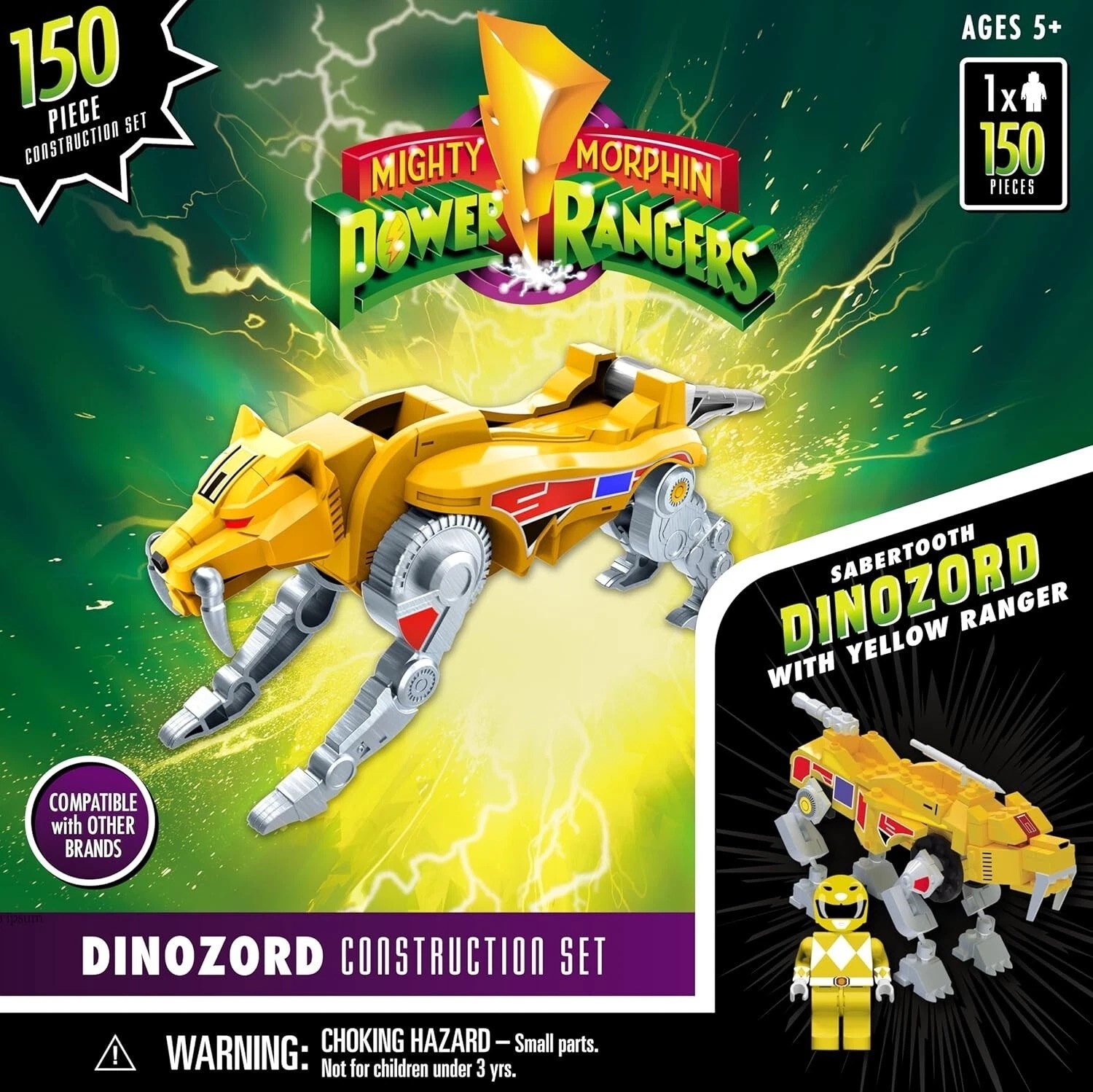 Buy Mighty Morphin Power Ranger Toy 150 Pcs Yellow Ranger Action Set ...